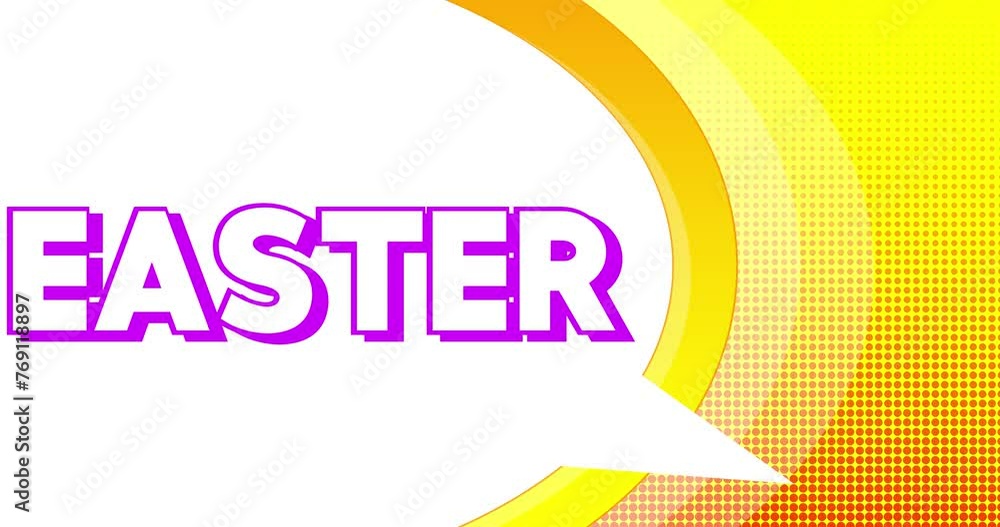 Vidéo Stock Easter. Word in speech bubble. Comic book video. Pop art ...