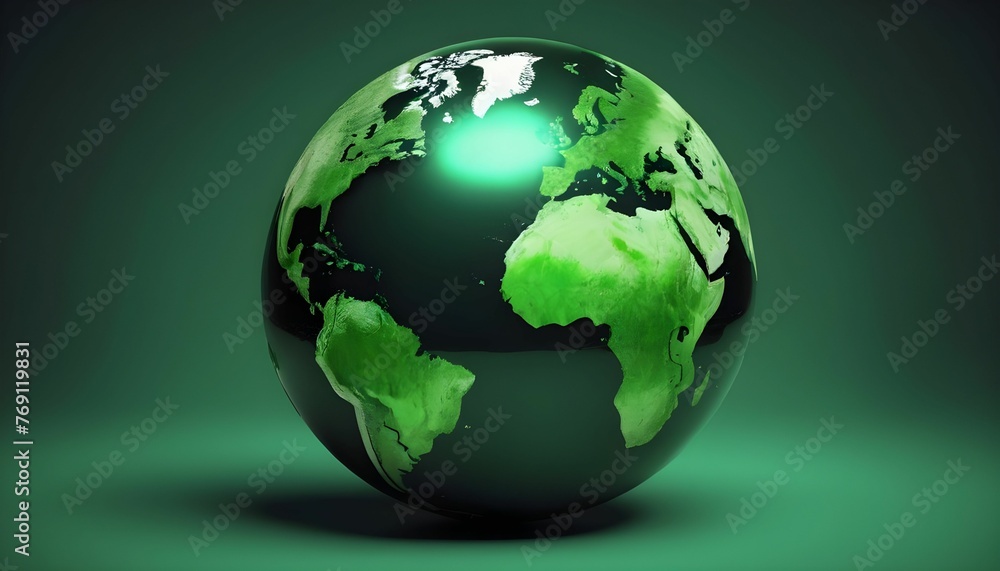 Green planet earth globe, Earth globe in monochromatic green, earth in ...