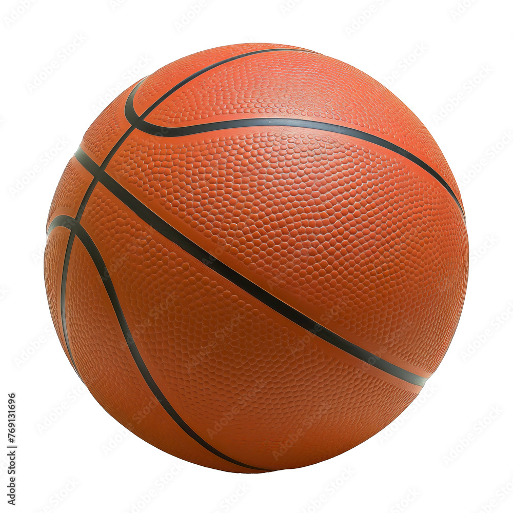 Basketball PNG isolated on transparent background with black seam lines ...
