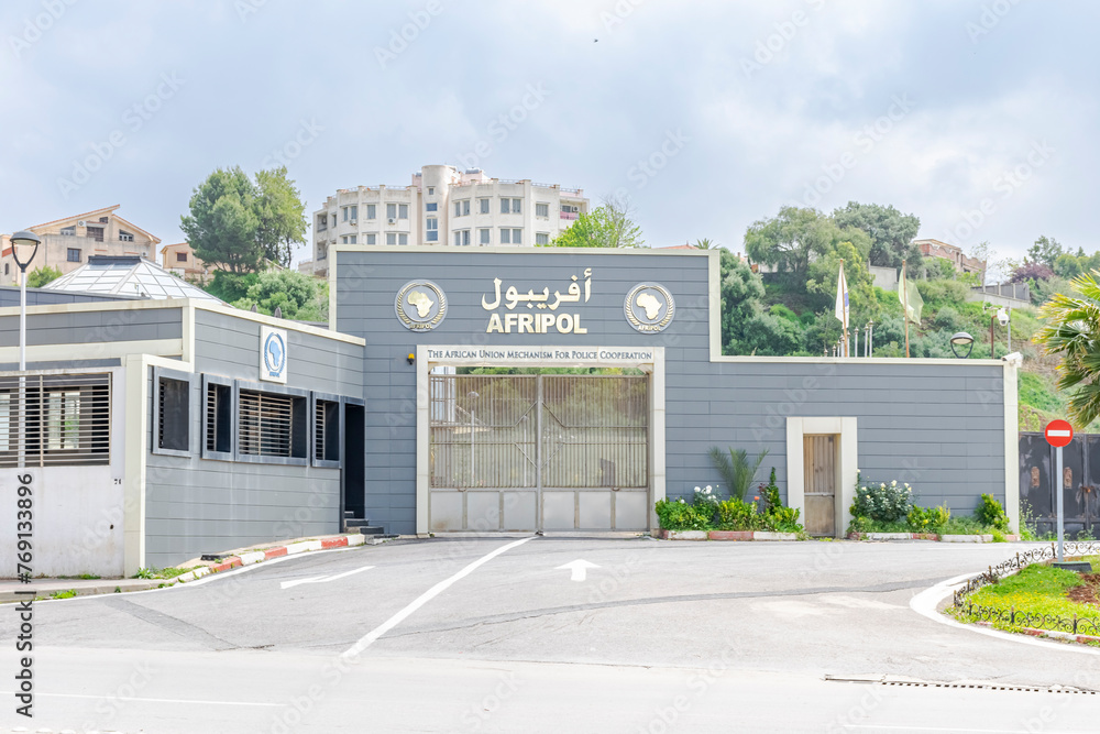 AFRIPOL headquarters in Algiers, Benaknoun, Algeria. The African union ...
