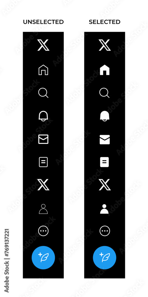 X twitter icons set, X twitter interface icons, interface icon design ...