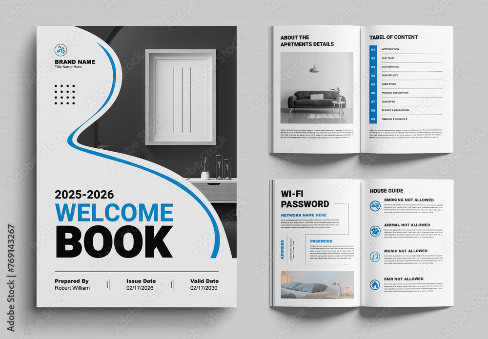 Welcome Book Design Template Layout Stock Template | Adobe Stock