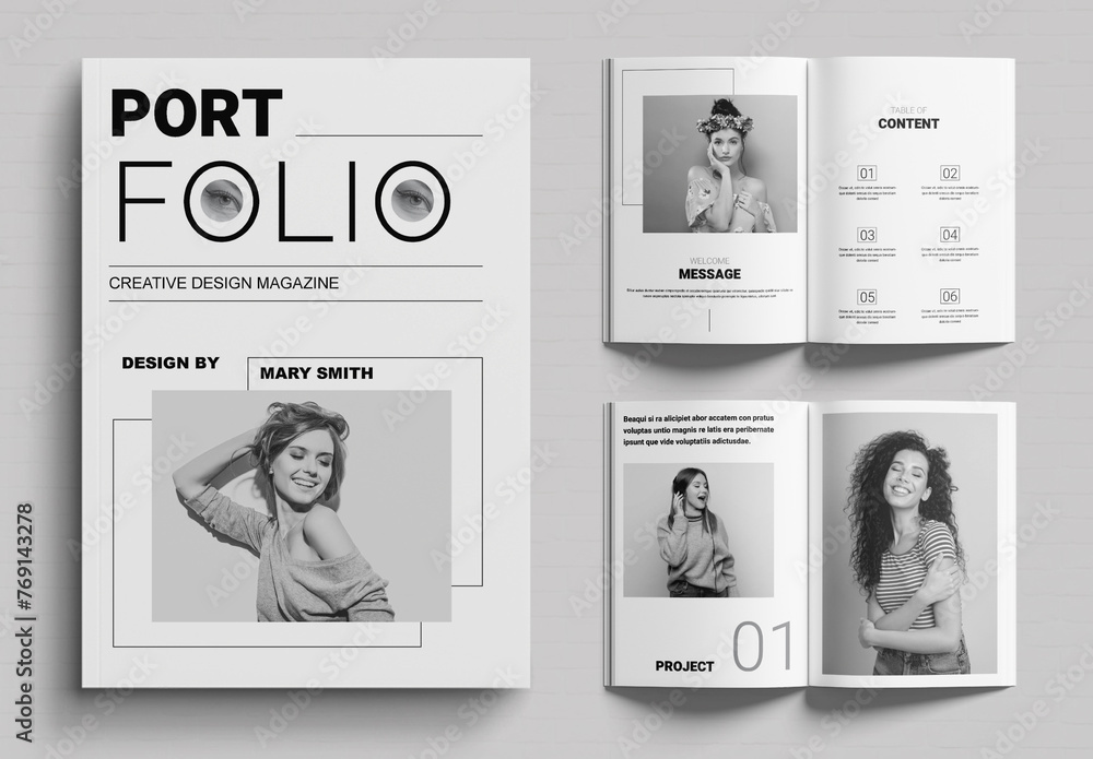 Portfolio Magazine Design Layout Stock Template | Adobe Stock