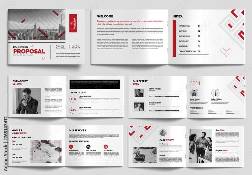 Business Proposal Design Template Landscape Layout Stock Template ...