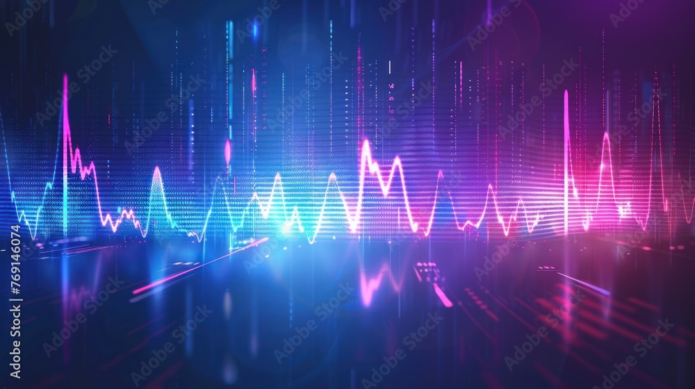 Sound wave . Dynamic vibration wallpaper.frequency modulation Stock ...