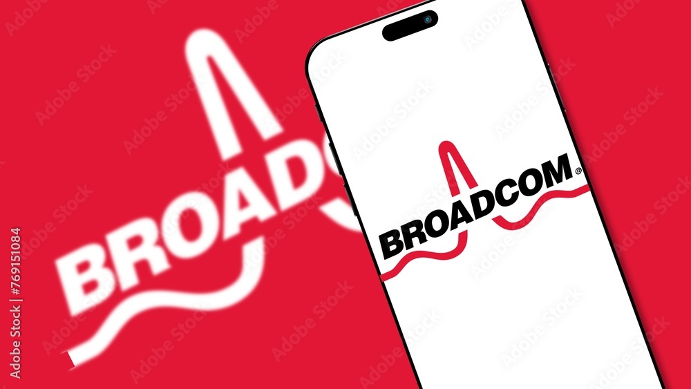 Istanbul, Turkey - 27 March 2024: Broadcom logo on smartphone screen ...