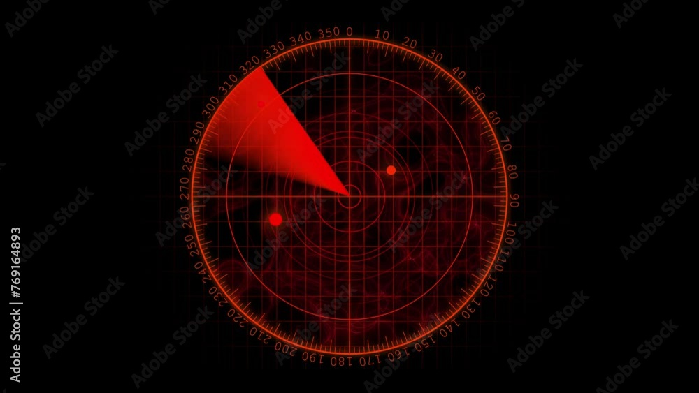 Signal transmitted Sonar radar. Glow green background with navigation ...
