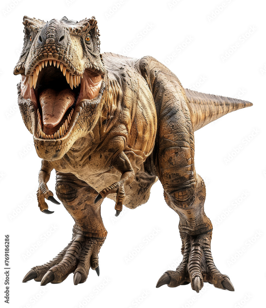 Photo Ferocious tyrannosaurus rex roaring with open mouth, cut out ...