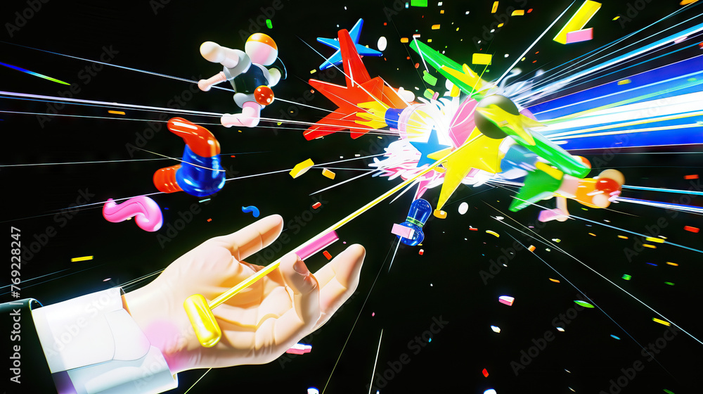 Magician's Wand in Illusionist's Hand, Conjuring Spectacular Magic ...