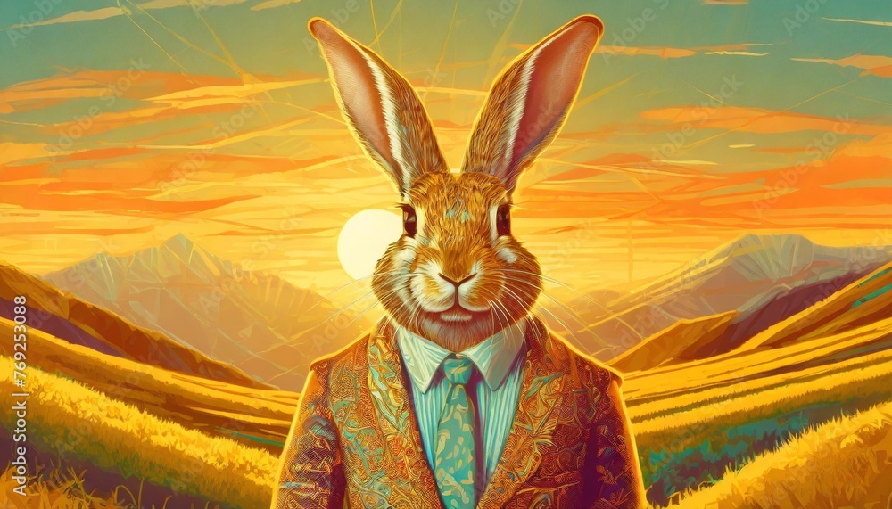 surreal mammalian hybrids creature half man half rabbit in mythologie ...