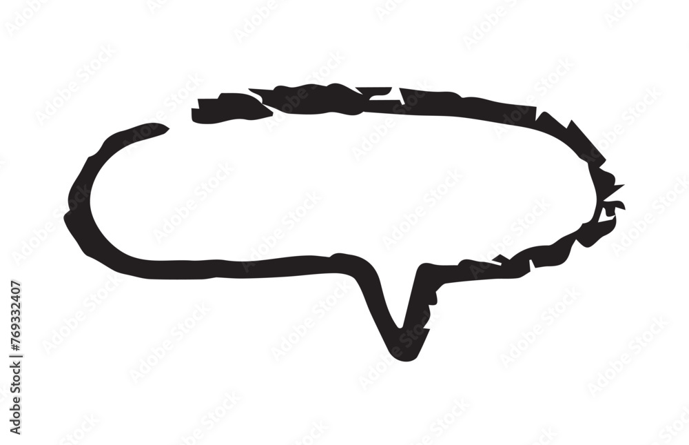 Conversation bubble. Drawn frame with chalk, charcoal, felt-tip pen in ...