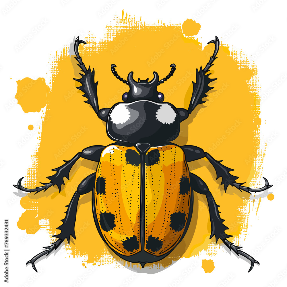Predaceous Diving Beetles Cartoon Icon, isolated on transparent ...