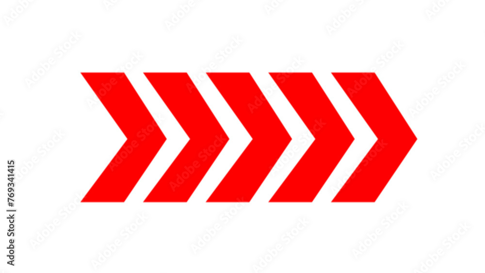 Right-directional red arrow. arrows for the overlay video layer. Swipe ...