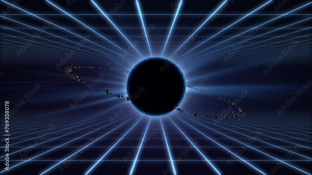 Synthwave Planet Horizon Grid Loop B. This Retrowave footage is ...