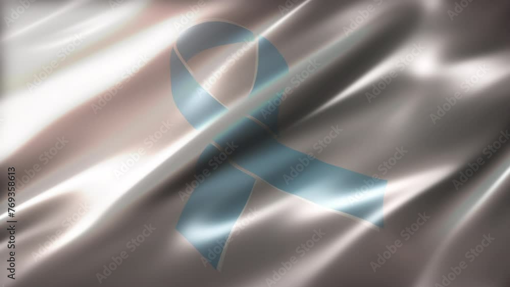 Prostate Cancer Ribbon on white background, Awareness flag, perspective ...