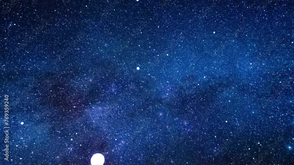 Space travel background with blue tone. Seamless loop galaxy ...