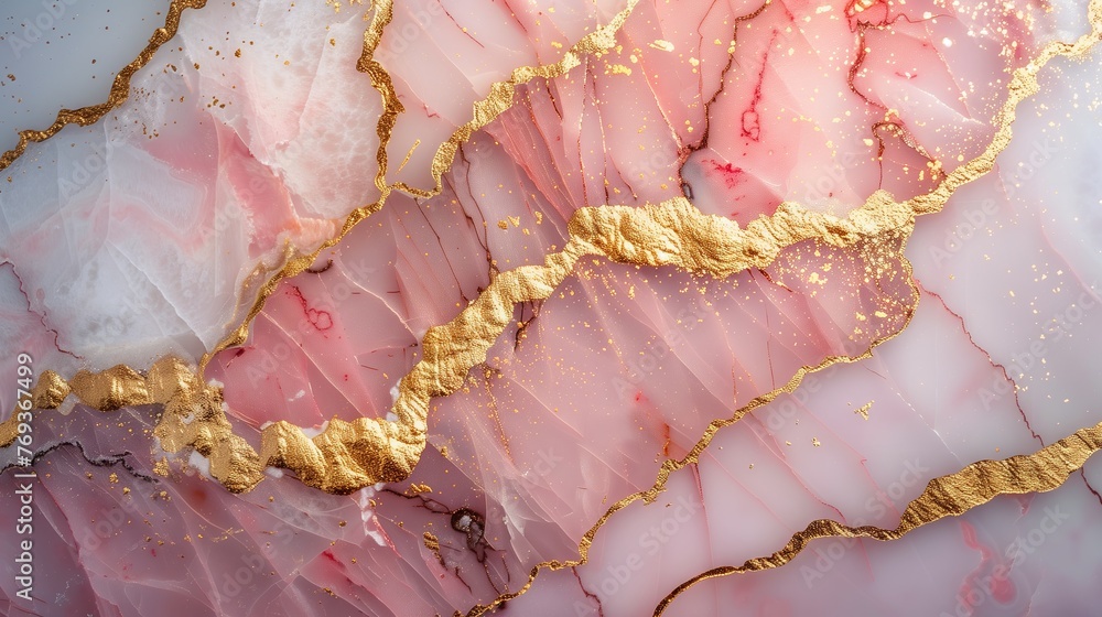 Elegant blush pink and white marble texture background with gold ...