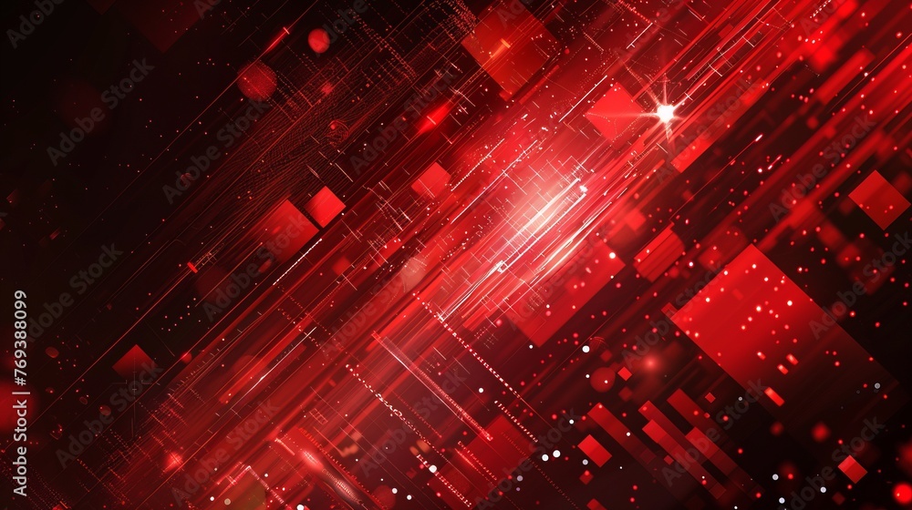 Vibrant abstract red technology modern background design with ...