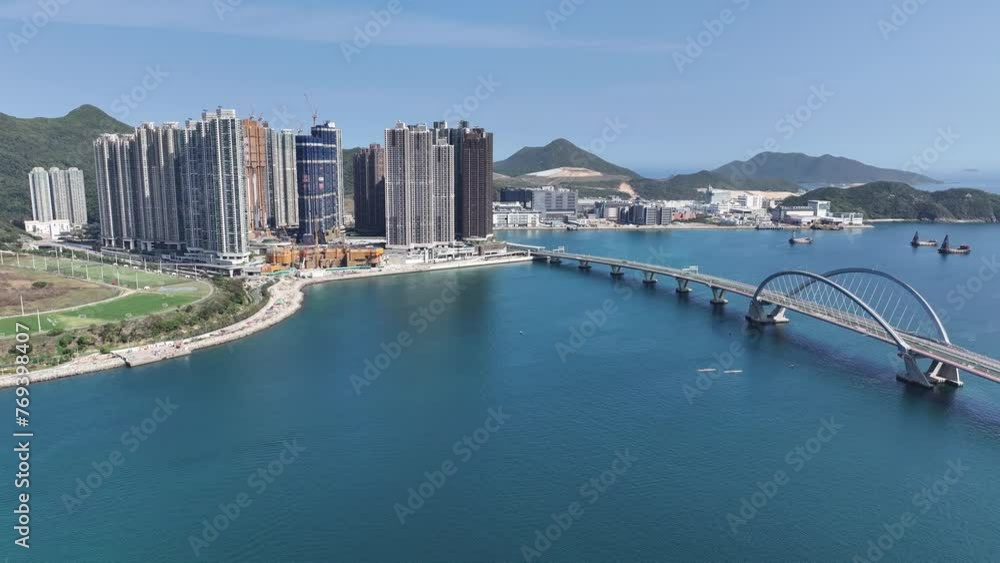 Hong Kong Tseung Kwan O Cross Bay Link Prefabricated steel arch bridge ...