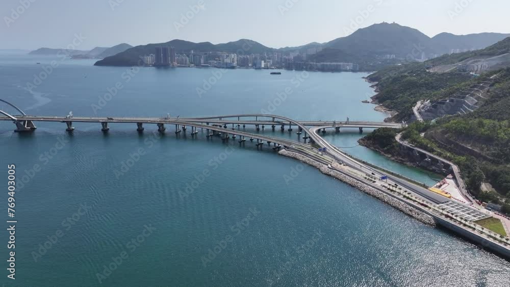 Hong Kong Tseung Kwan O Cross Bay Link Prefabricated steel arch bridge ...