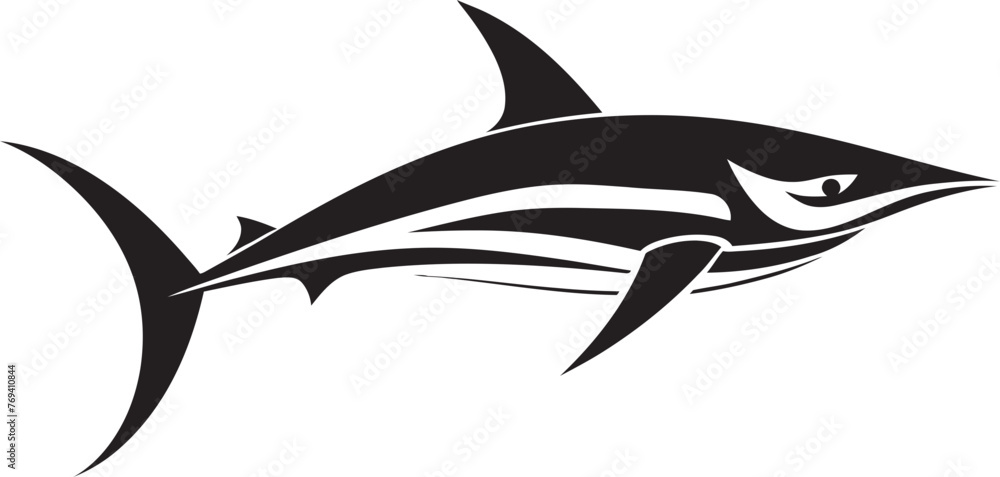 Predatory Majesty Thresher Shark Black Vector Design Swift Hunter ...