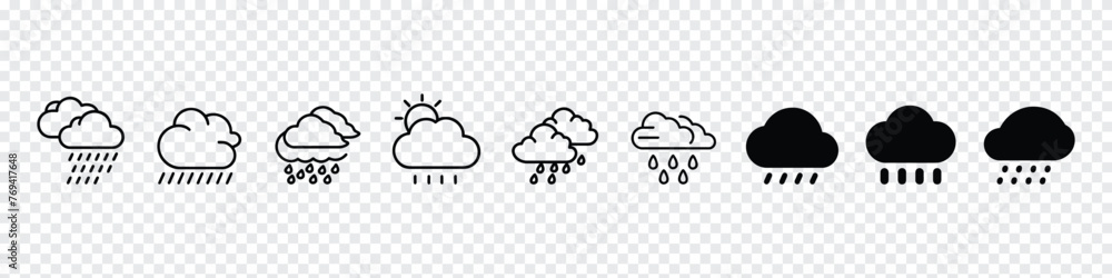 Rain Icon, Cloud rain icon, Hard Rain Icon, Rain Icon. Raining Symbol ...