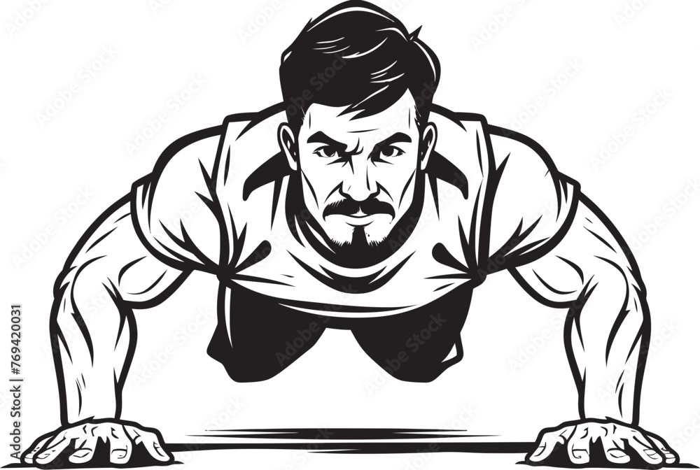 Muscular Stamina Young Athletes Push Up Challenge Black Logo Design ... Muscular Stamina Young Athletes Push Up Challenge Black Logo Design ...
