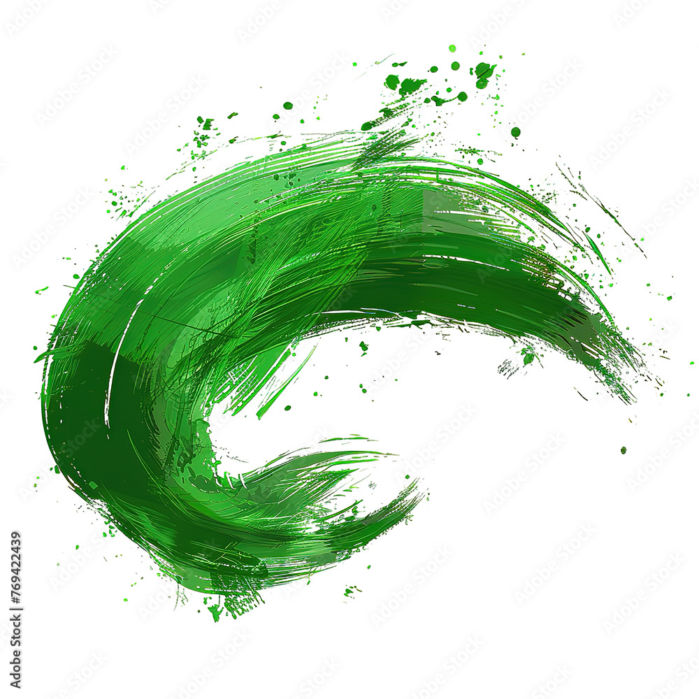 Green brush stroke and texture. Grunge abstract hand - painted element ...
