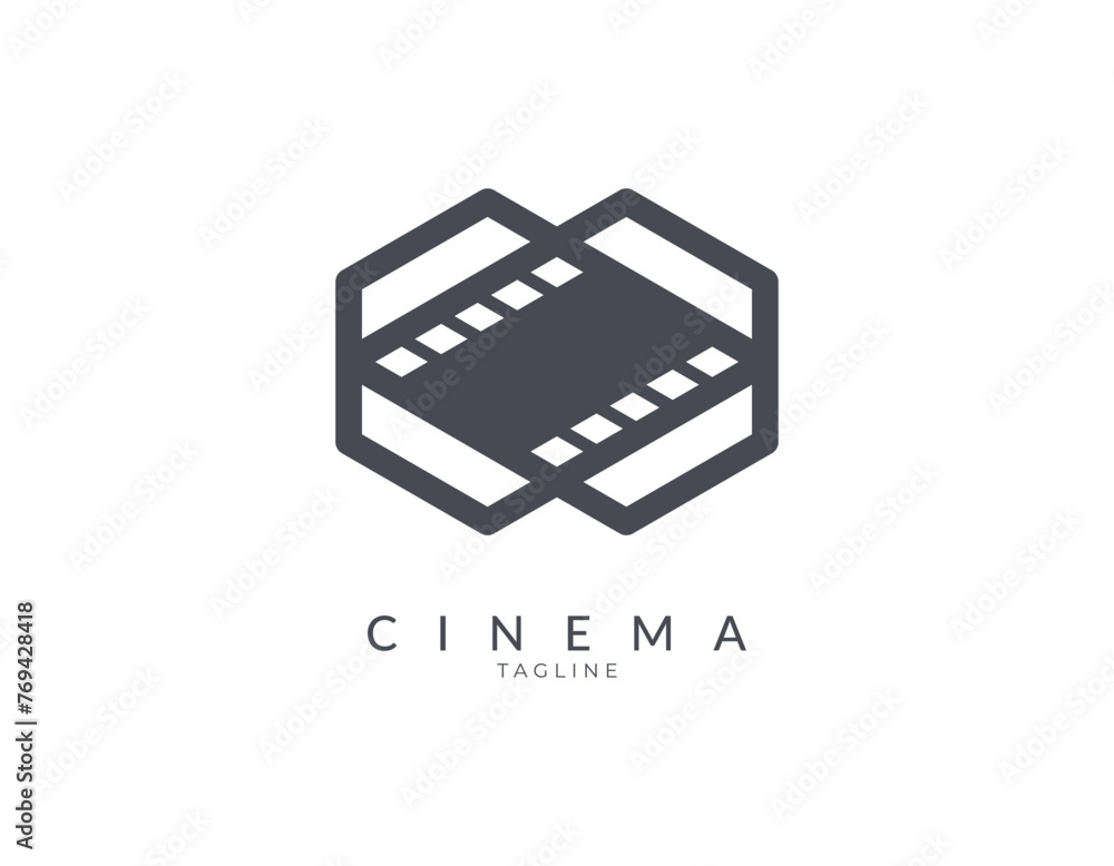 Movie cinema logo vector template isolated on white background Stock ...