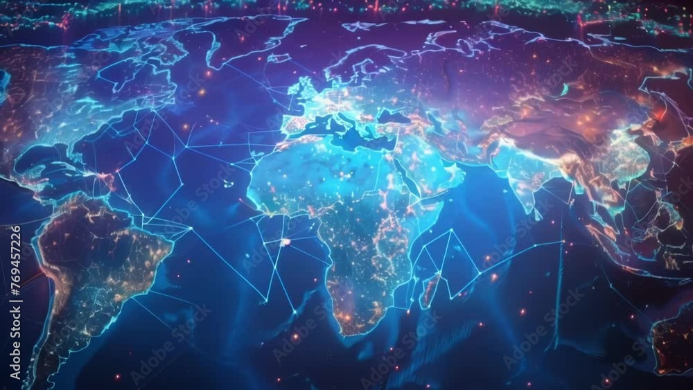 An interactive map showcasing the world with multiple lights ...