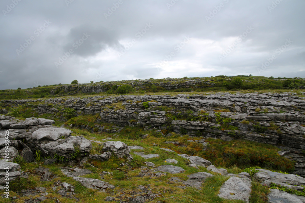 The limestone area of the Burren National Park a karst landscape in ...