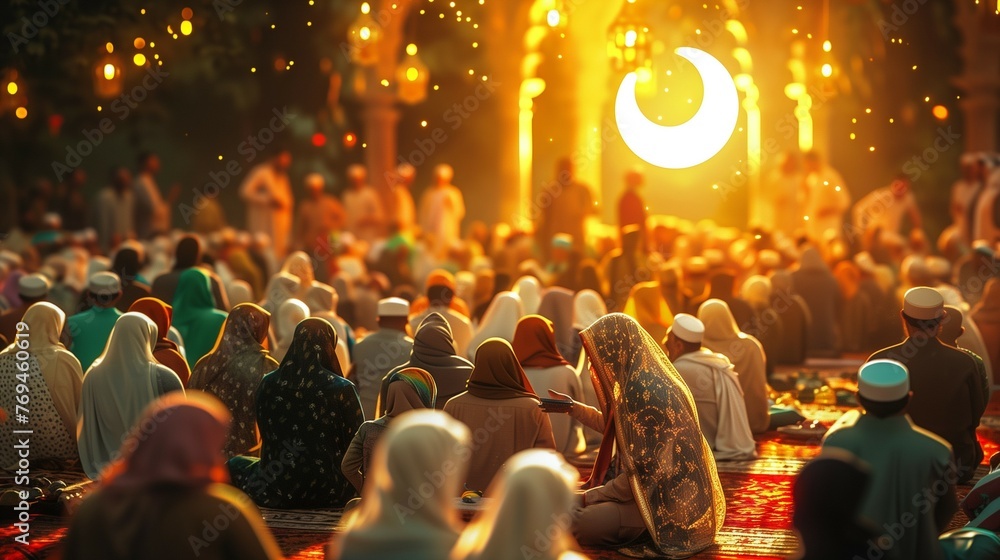Eid al-Fitr celebration end of Ramadan, families and friends coming ...