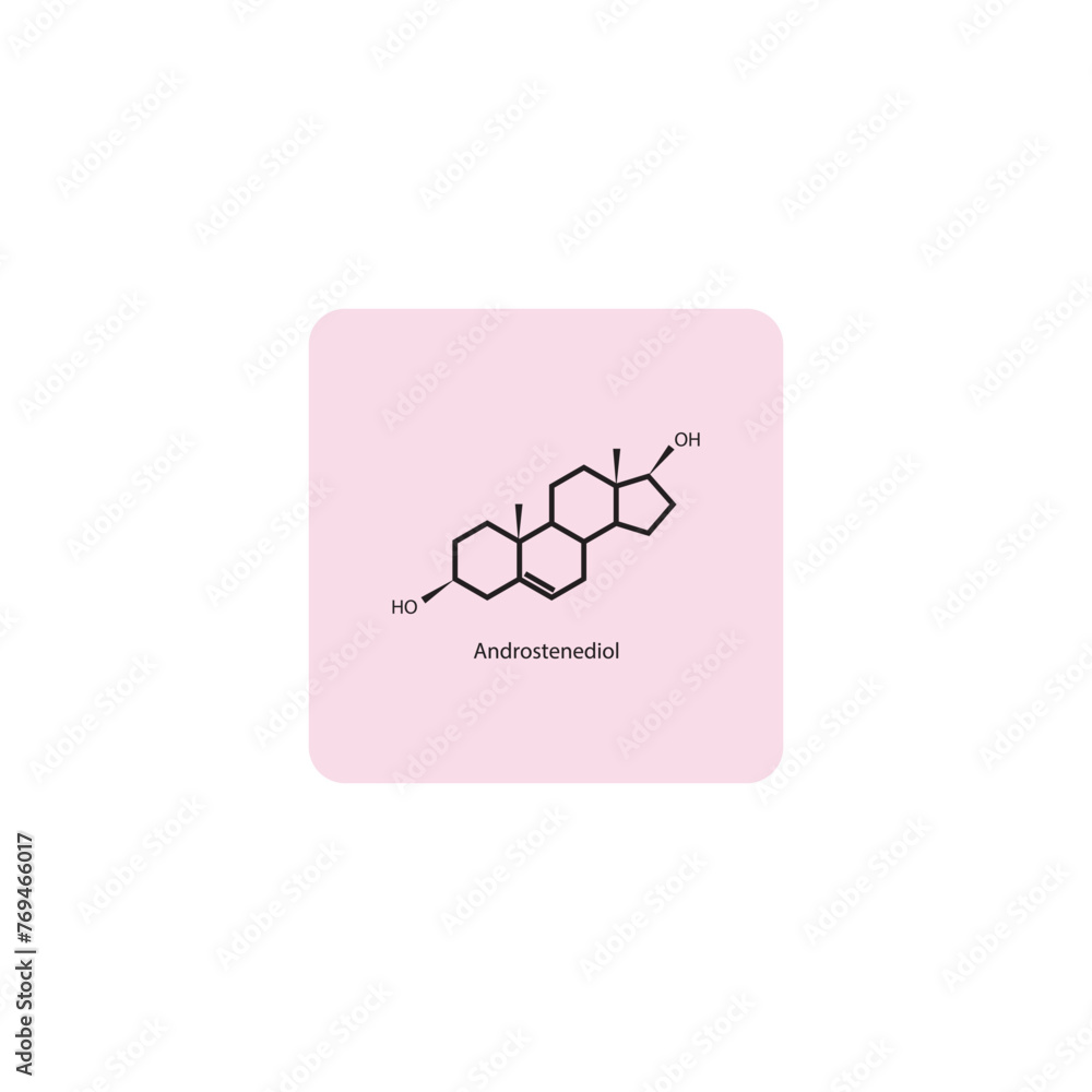 Androstenediol skeletal structure diagram.Androgen hormone compound ...