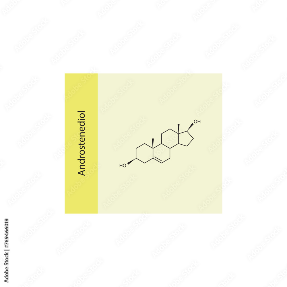 Vecteur Stock Androstenediol skeletal structure diagram.Androgen ...