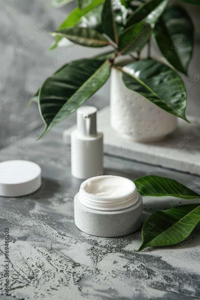 Cosmetic branding, packaging and make-up concept - Luxury face cream ...