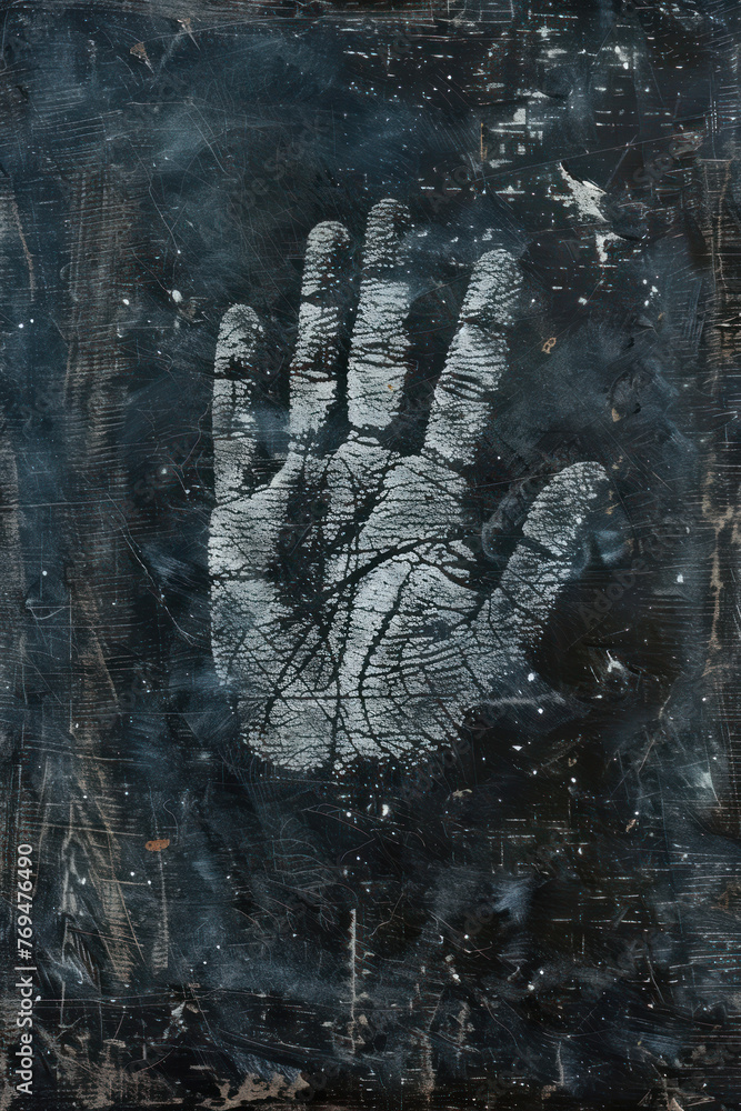 Handprint Chalk Texture Photography, Abstract Textured Fingerprint ...