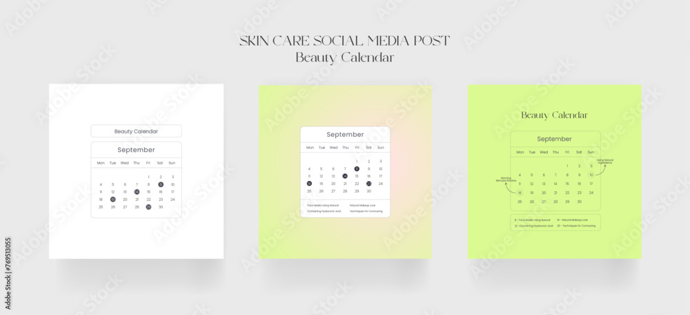 beauty calendar for skin. Mapping out your dynamic skin care workout ...