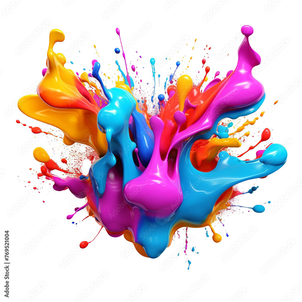 Explosive color splash in PNG format with transparent background ...