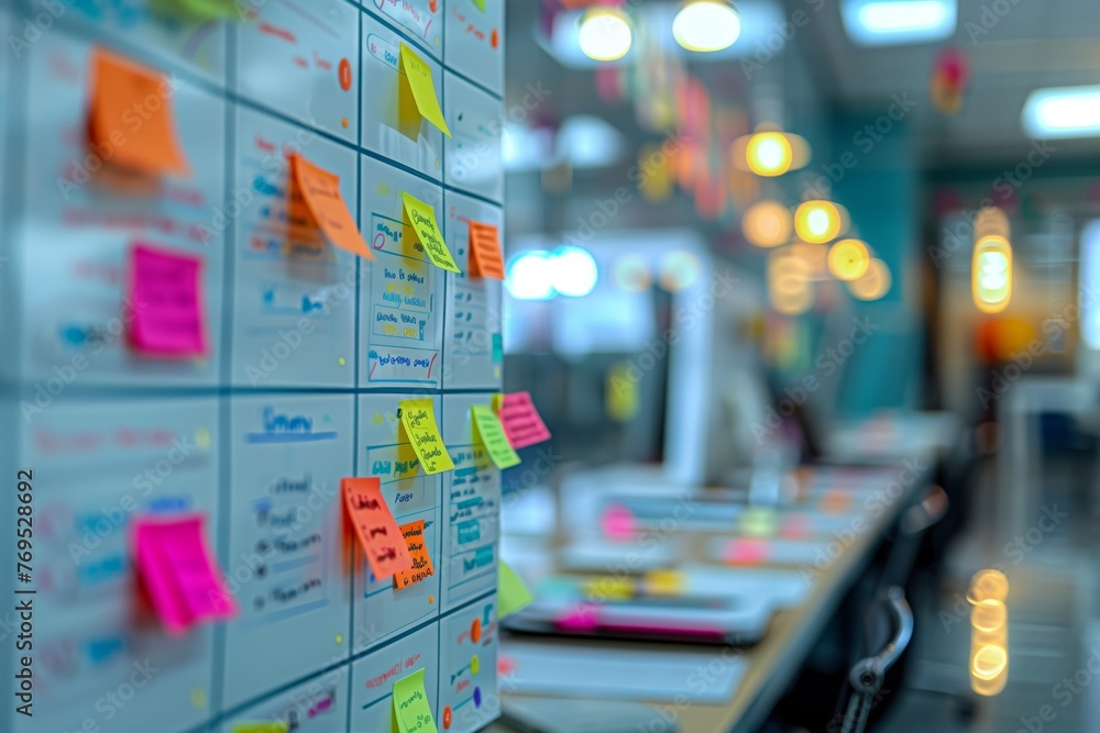 Creative Brainstorming with Sticky Notes in Modern Office. Colorful and ... Creative Brainstorming with Sticky Notes in Modern Office. Colorful and ...