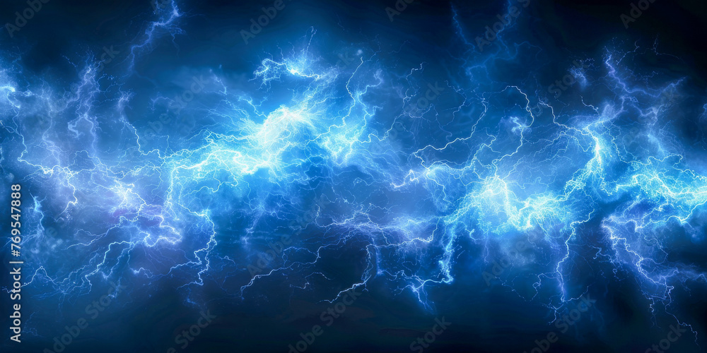 This photo depicts a striking abstract image of a blue and black ...