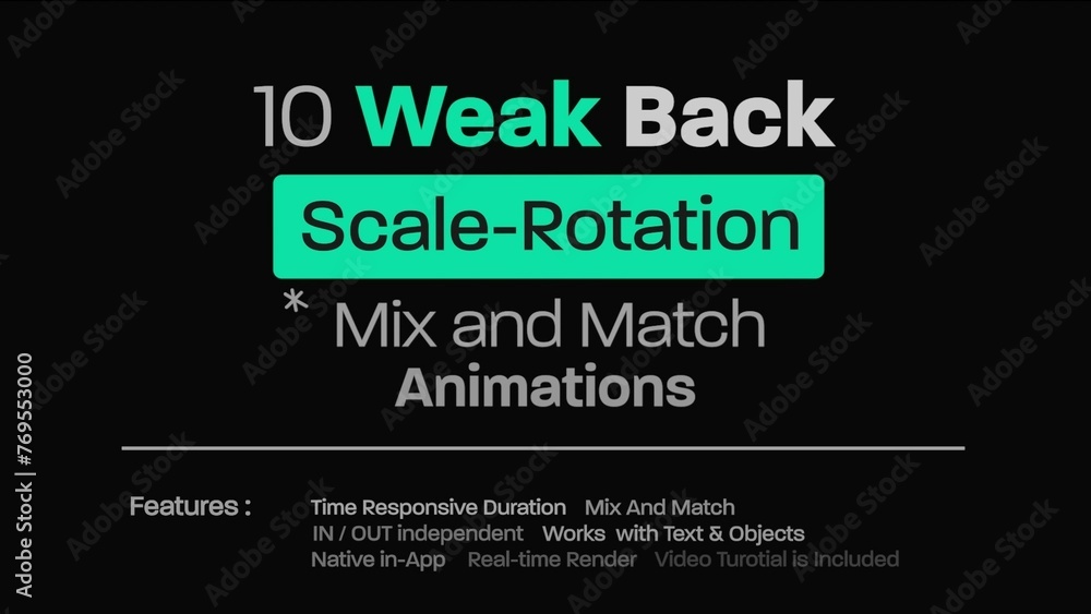 Weak Back Scale Rotation Title Animator Stock Template | Adobe Stock