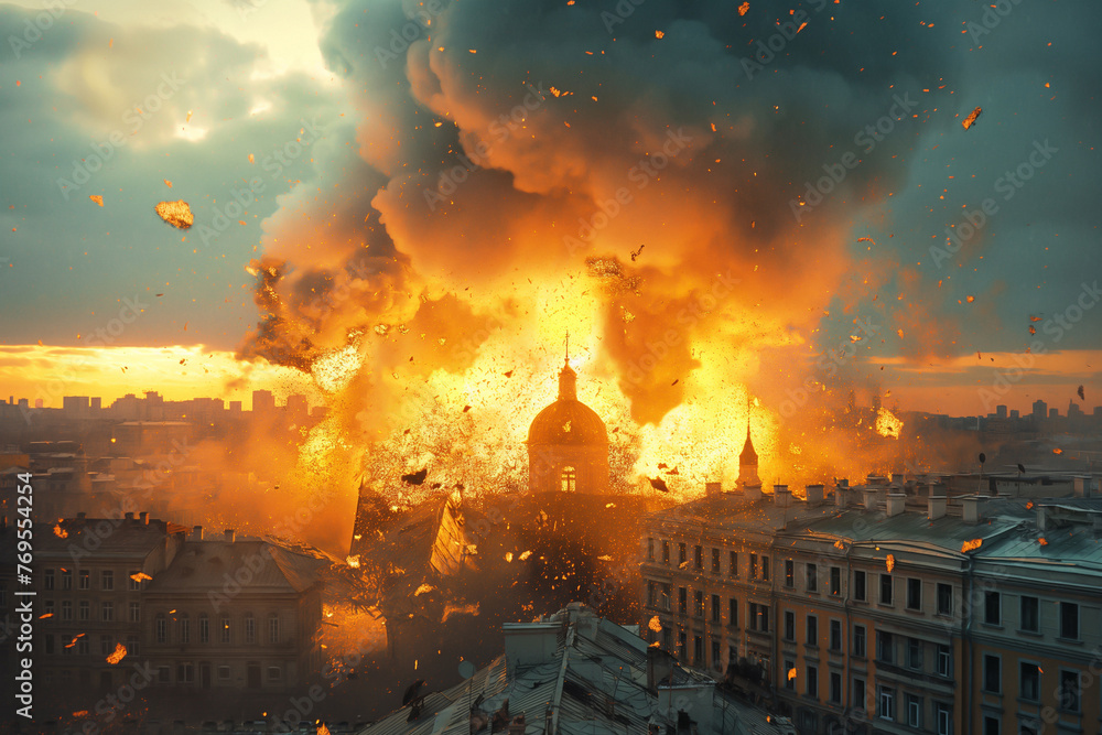 City Demolished By War Set On Fire Lost Control Over Military Target ...