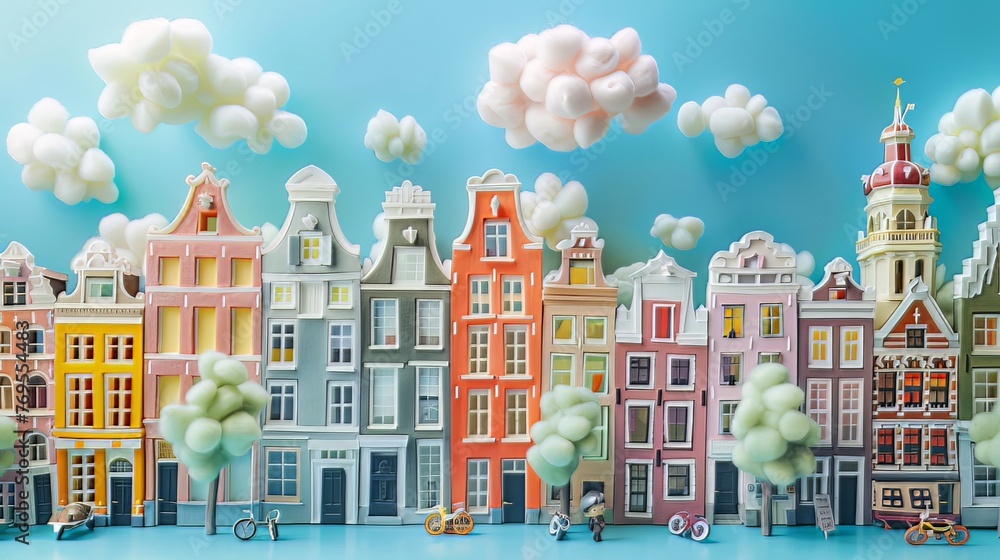 Behold the high-resolution claymation diorama of Amsterdam, where pastel colors reign supreme ...