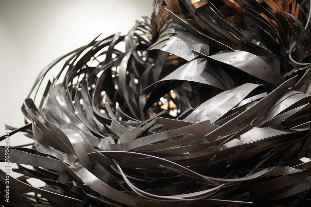 A sculptural representation of stomach pain depicted as a twisted mass ...