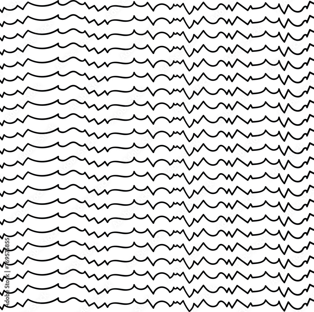 Horizontal lines in the little form of sharp wavy distortions. Stock ...