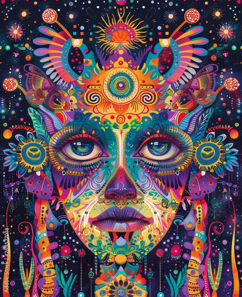 Feijoa Retro color revival Psychedelic Art Enchanting Event and ...