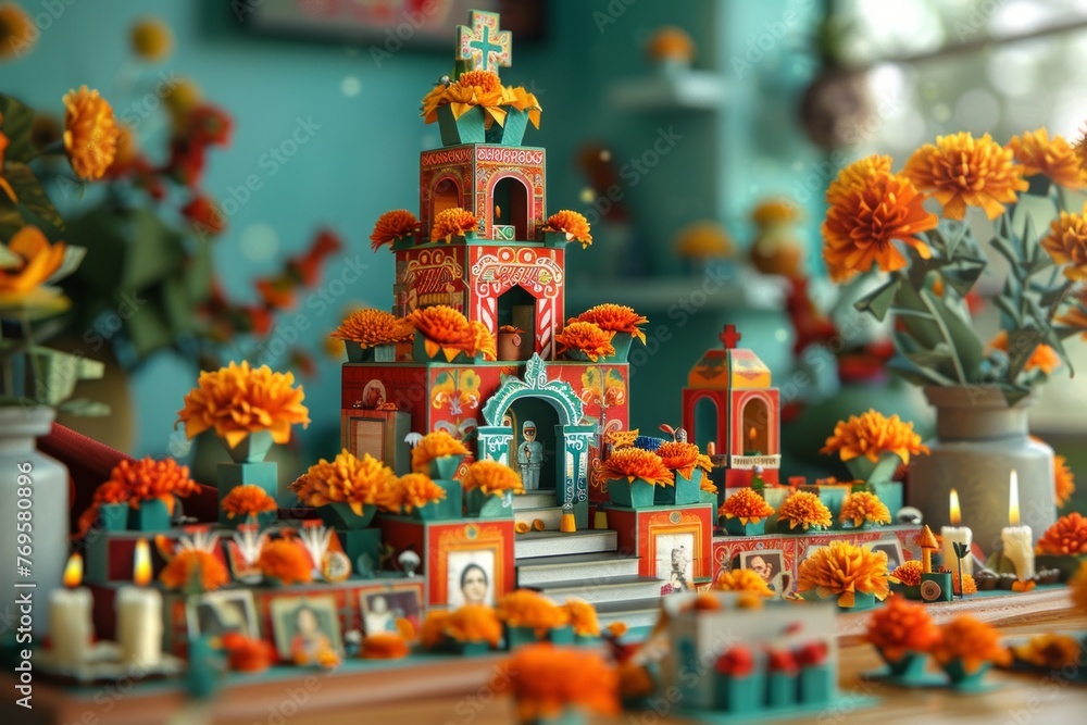 Origami Paper Town: Altar of Remembrance for Día de los Muertos Essence ...