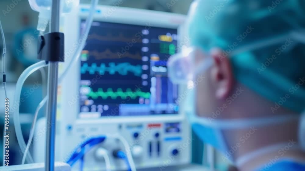 The anesthesiologist carefully monitors the patients oxygen levels and ...