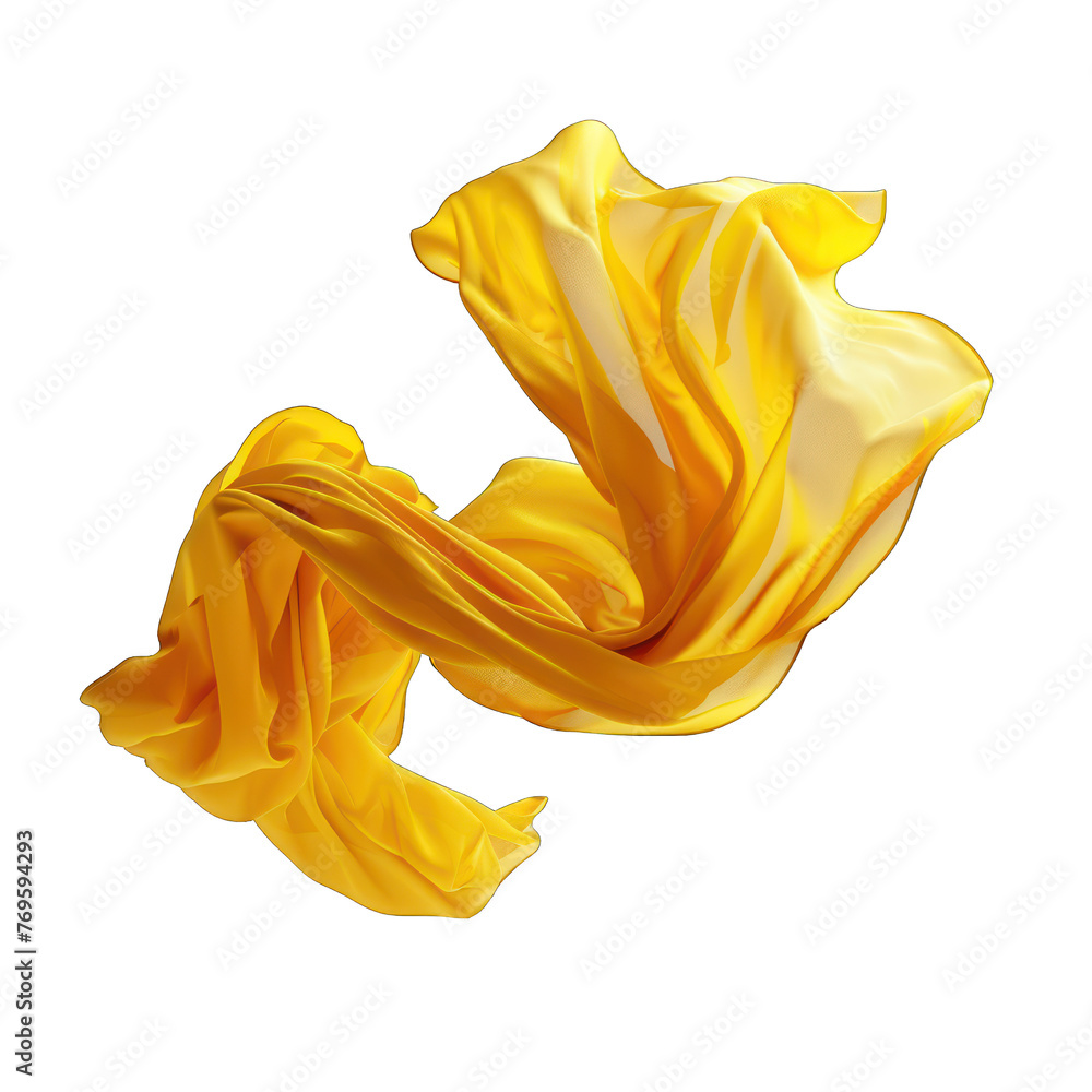 flying fabric overlays. yellow flying cloth overlays. black flying ...