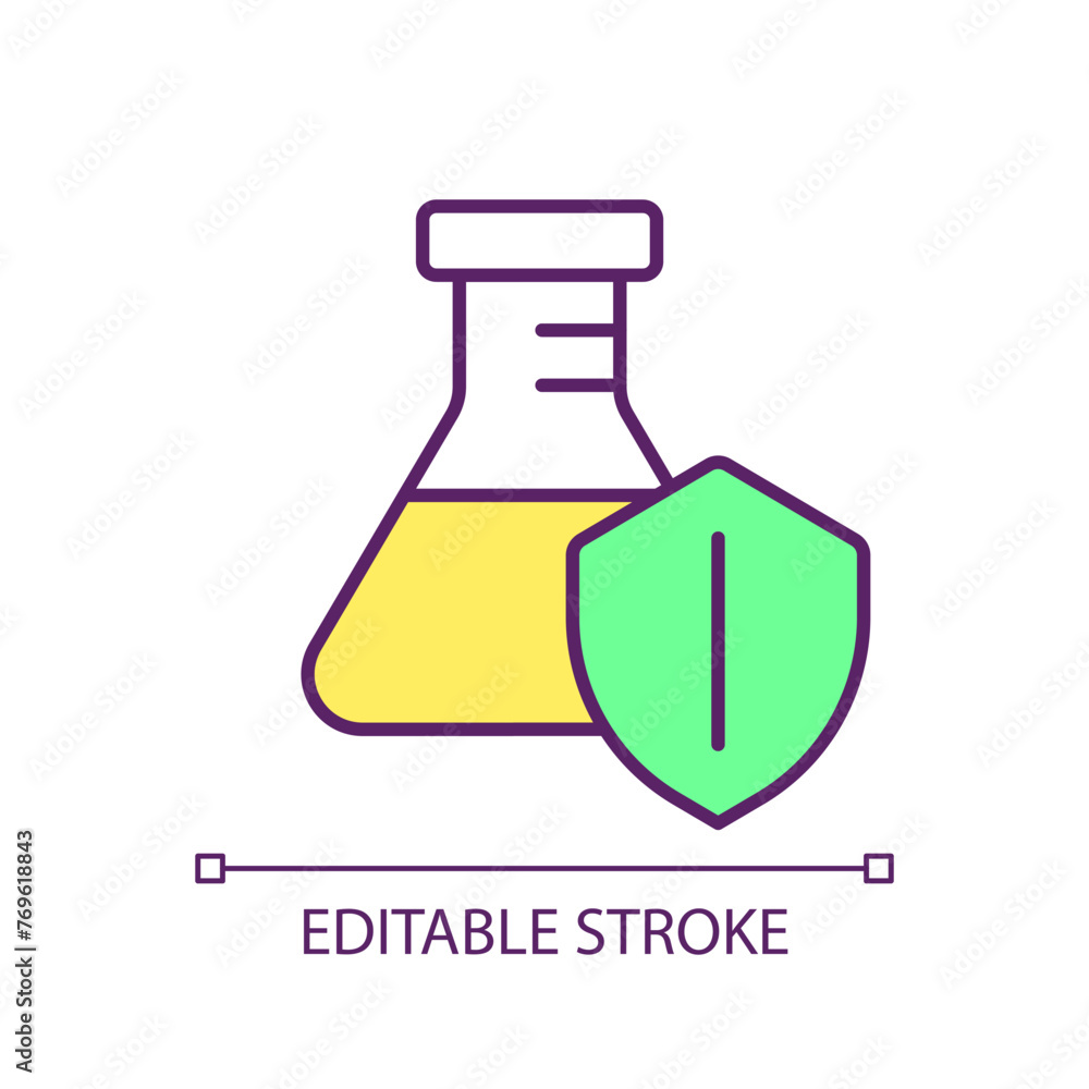 Toxic chemicals defense RGB color icon. Industrial harmful substances ...